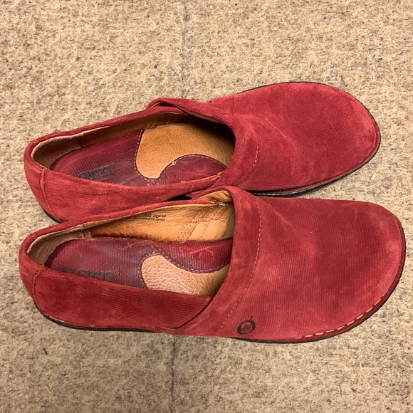 Born | Shoes | Born Red Corded Sueded Leather Platform With Heel 839 ...